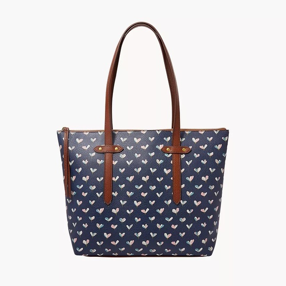 Fossil | Bags | Fossil Felicity Blue Floral Print Tote Bag | Poshmark